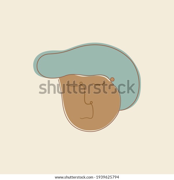 Vektor Stok Concept Surreal Face Hand Draw Portrait (Tanpa Royalti ...