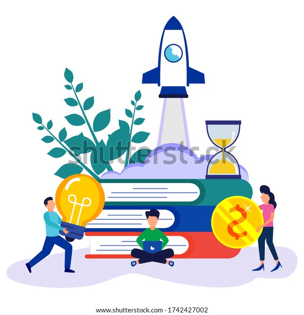 Concept Teamwork Business Vector Illustration Process Stock Vector ...