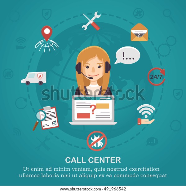Concept Technical Support Call Center Stock Vector (Royalty Free ...