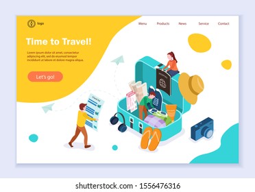Concept Time Travel Creative Website Template Stock Vector (Royalty ...