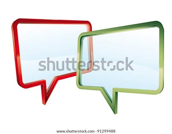 Concept Transparent Conversation Isolated On White Stock Vector ...