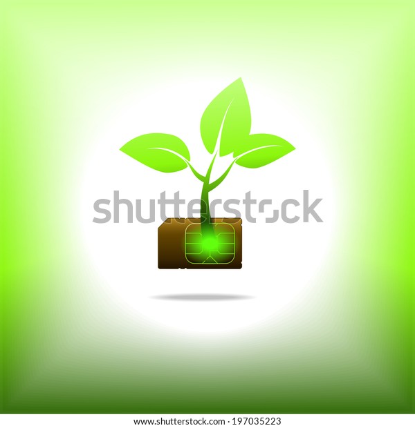 Concept Tree Growth Sim Card Vector Stock Vector (Royalty Free ...