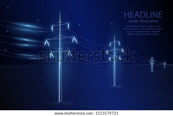 Concept Vector Illustration Electric Pylon On Stock Vector (Royalty ...