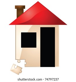 Concept Vector Illustration Showing House Missing Stock Vector (Royalty ...