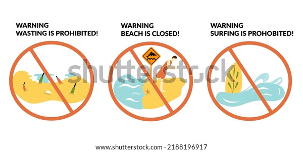 Concept Warning Signs Stop Wasting On Stock Vector (Royalty Free ...