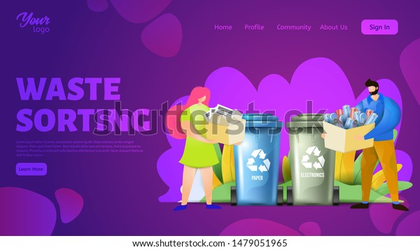Concept Waste Sorting Web Page Template Stock Vector (Royalty Free ...