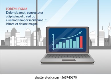 Technology Advertisement Concept Laptop Computer Graph Stock Photo ...