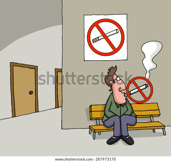 Conceptual Cartoon About Smoking Stock Vector (Royalty Free) 287973170 ...