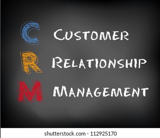 Conceptual Crm Acronym Concept On Black Stock Vector (Royalty Free ...