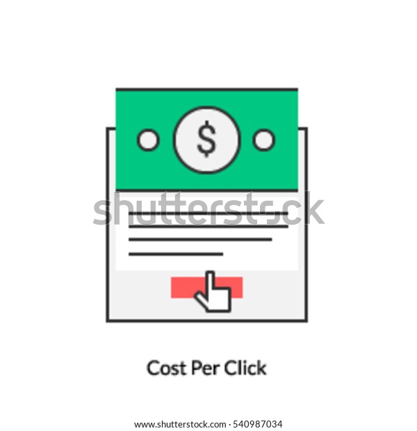 Conceptual Icon Cost Per Click Pay Stock Vector (Royalty Free ...