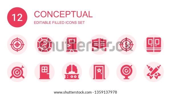 Conceptual Icon Set Collection 12 Filled Stock Vector (Royalty Free ...