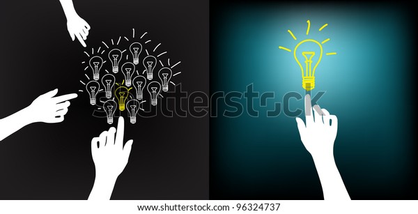 Conceptual Idea Selection After Intense Brainstorming Stock Vector ...
