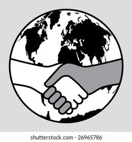 Conceptual Illustration Global Handshake Stock Vector (Royalty Free ...
