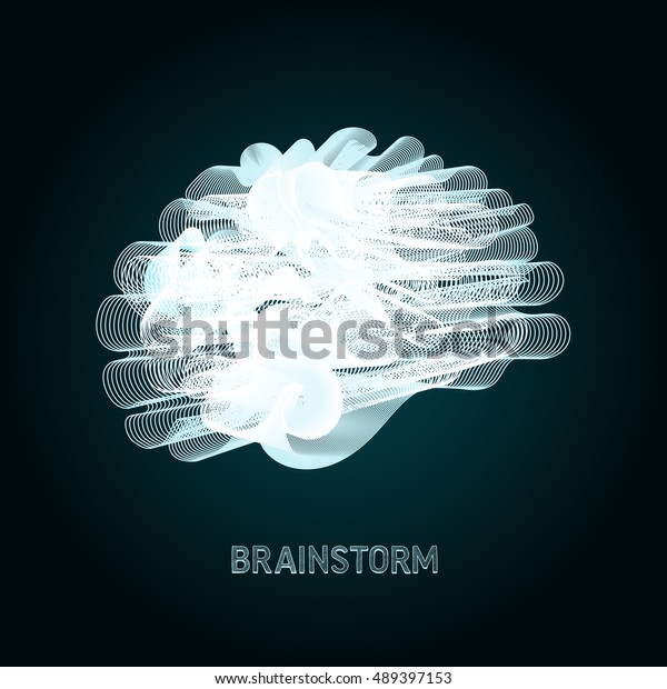 Conceptual Illustration Human Brain Build Thousand Stock Vector ...