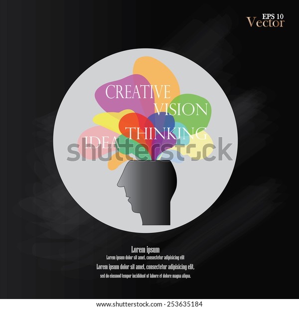 Conceptual Illustration Open Minded Man On Stock Vector (Royalty Free ...