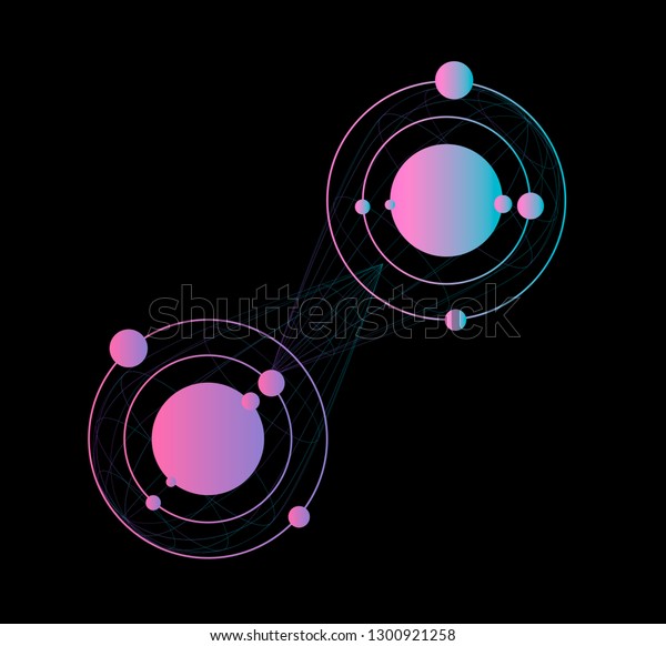 Conceptual Illustration Quantum Entanglement Two Partticles Stock ...
