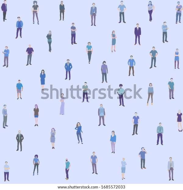 Conceptual Illustration Social Distance Theme Many Stock Vector ...