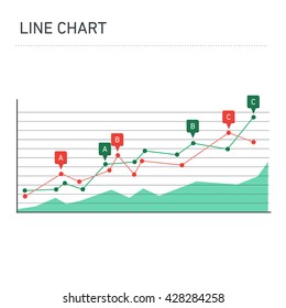 Conceptual Infographic Line Area Chart Modern: vector de stock (libre ...