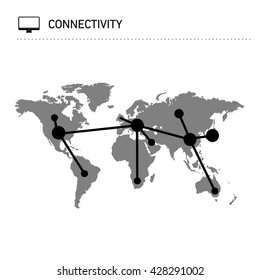Conceptual Infographic Worldwide Connectivity Map Chart Stock Vector ...
