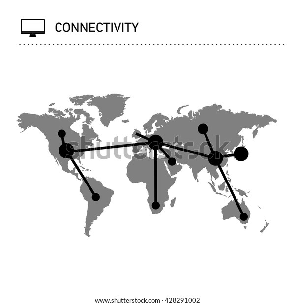 Conceptual Infographic Worldwide Connectivity Map Chart Stock Vector ...