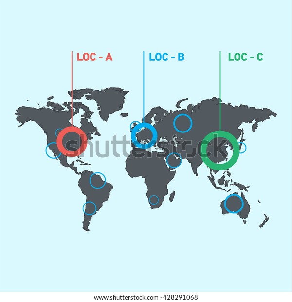 Conceptual Infographic Worldwide Location Map Chart Stock Vector ...