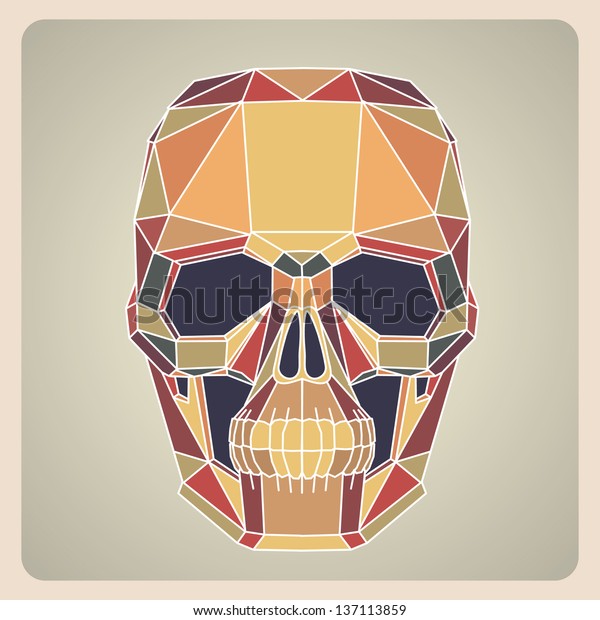 Conceptual Polygonal Human Skull Abstract Vector Stock Vector (Royalty ...