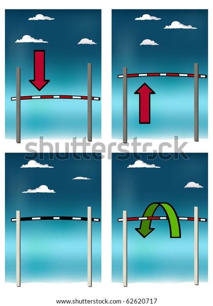 Conceptual Vector Set High Jump Bar Stock Vector (Royalty Free) 62620717