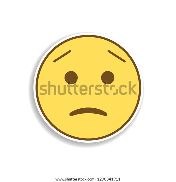 Concerned About Colored Emoji Sticker Icon Stock Vector (Royalty Free ...