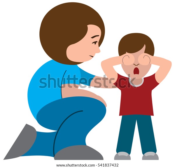 Concerned Cartoon Mom Consoling Her Upset Stock Vector (Royalty Free ...