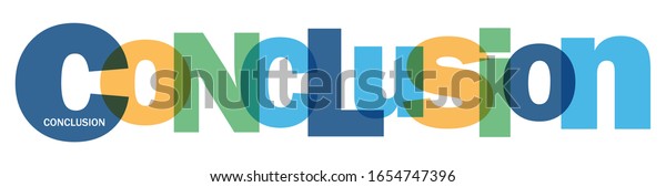 Conclusion Colorful Vector Typography Banner: стоковая векторная ...