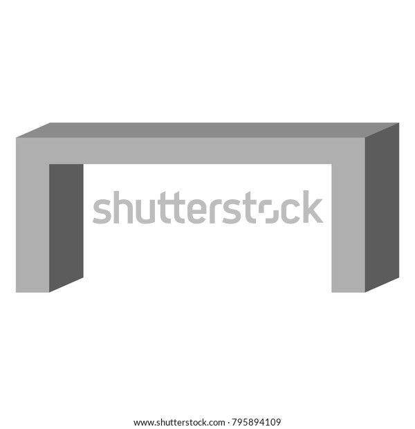 Concrete Bench Isolated On White Background Stock Vector (Royalty Free ...