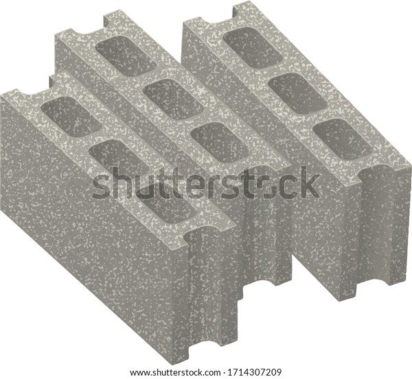Concrete Block Isolated Vector Illustration Stock Vector (Royalty Free ...
