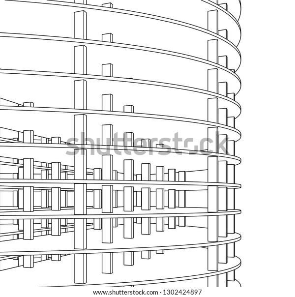 Concrete Building Construction Architectural Design Vector Stock Vector ...