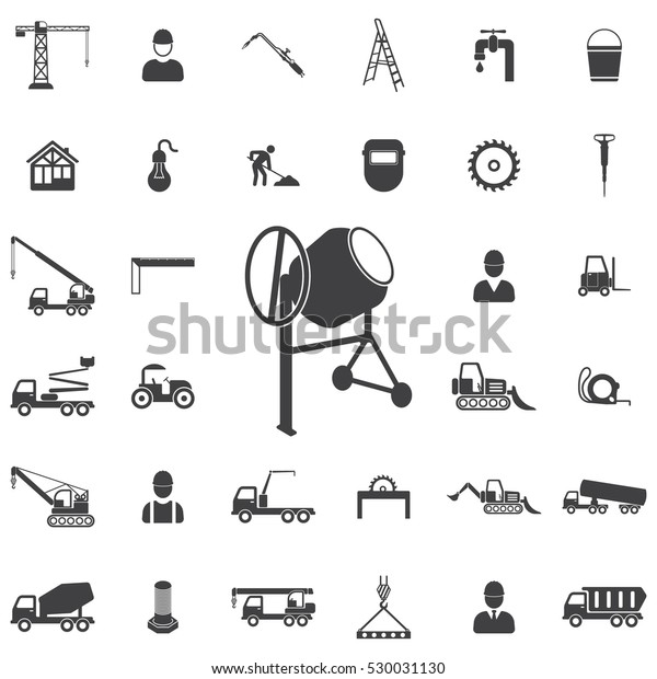 Concrete Mixer Icon Construction Icons Universal Stock Vector (Royalty ...