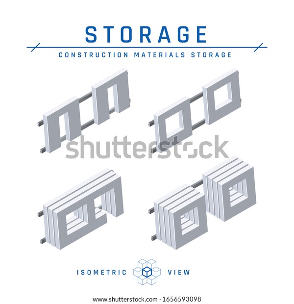 Concrete Panels Storage Concept Precast Cement Stock Vector (Royalty ...