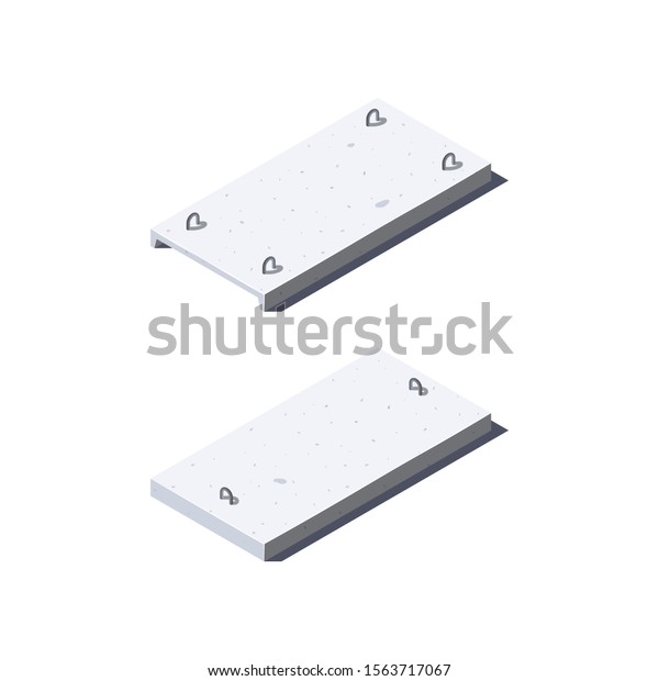 Concrete Slab Icons Channel Solid Flat Stock Vector (Royalty Free ...