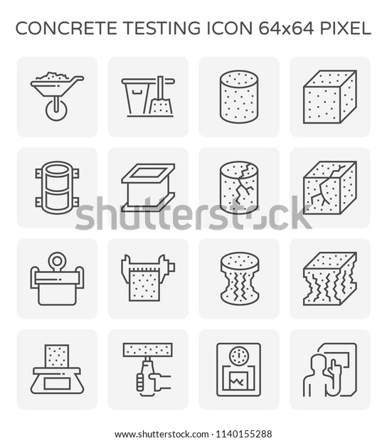 Concrete Strength Testing Laboratory Icon Set: เวกเตอร์สต็อก (ปลอดค่า ...