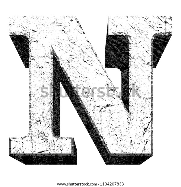 Concrete Vector Fontuppercase Letter N Stock Vector (Royalty Free ...
