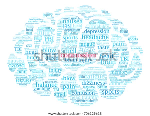 Concussion Word Cloud On White Background Stock Vector (Royalty Free ...