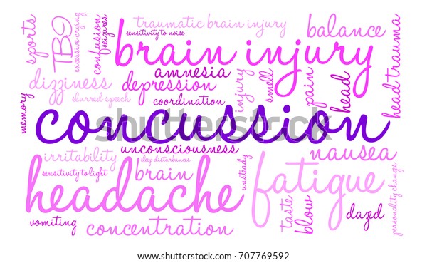 Concussion Word Cloud On White Background Stock Vector (Royalty Free ...