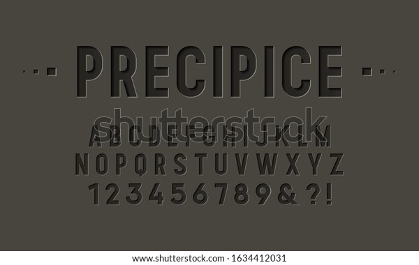 Condensed Font Effect Cut Paper Engraving Stock Vector (Royalty Free ...