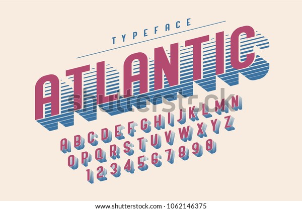 Condensed Retro Display Font Design Alphabet Stock Vector (Royalty Free ...