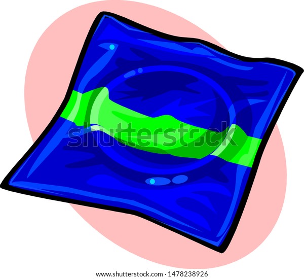Condom Bluegreen Soft Packaging Safe Sex Stock Vector (Royalty Free ...