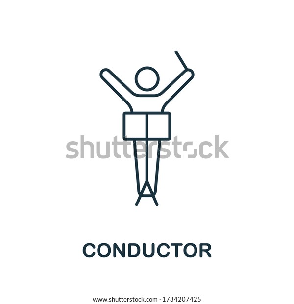 Conductor Icon Music Collection Simple Line Stock Vector (Royalty Free ...