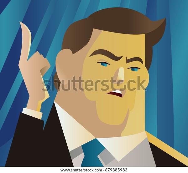 Conference Angry Boss: vector de stock (libre de regalías) 679385983 ...