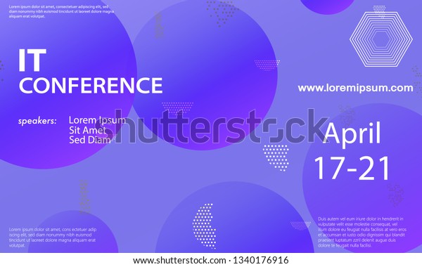 Conference Announcement Design Template Flyer Layout Stock Vector ...
