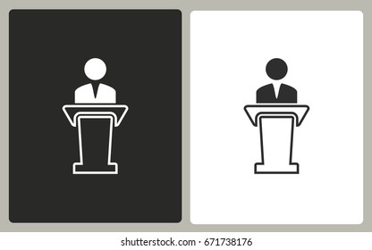 Conference Black White Icons Vector Illustration Stock Vector (Royalty ...