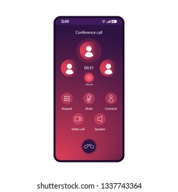 Call Recorder Smartphone Interface Vector Template: เวกเตอร์สต็อก (ปลอด ...