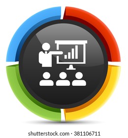 Conference Presentation Icon Stock Vector (Royalty Free) 381106711 ...