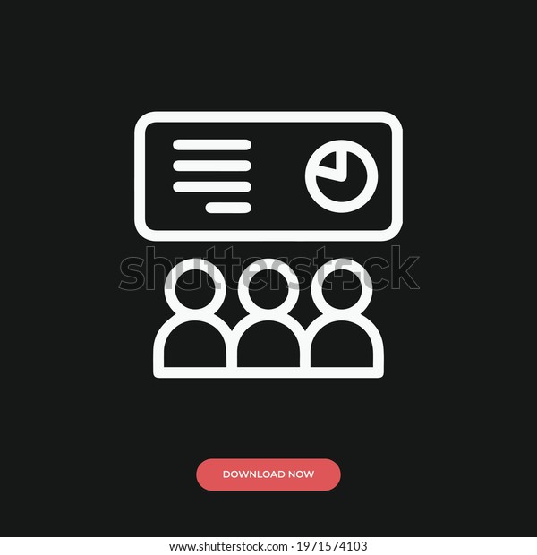 Conference Room Icon Vector Linear Style Stock Vector (Royalty Free ...